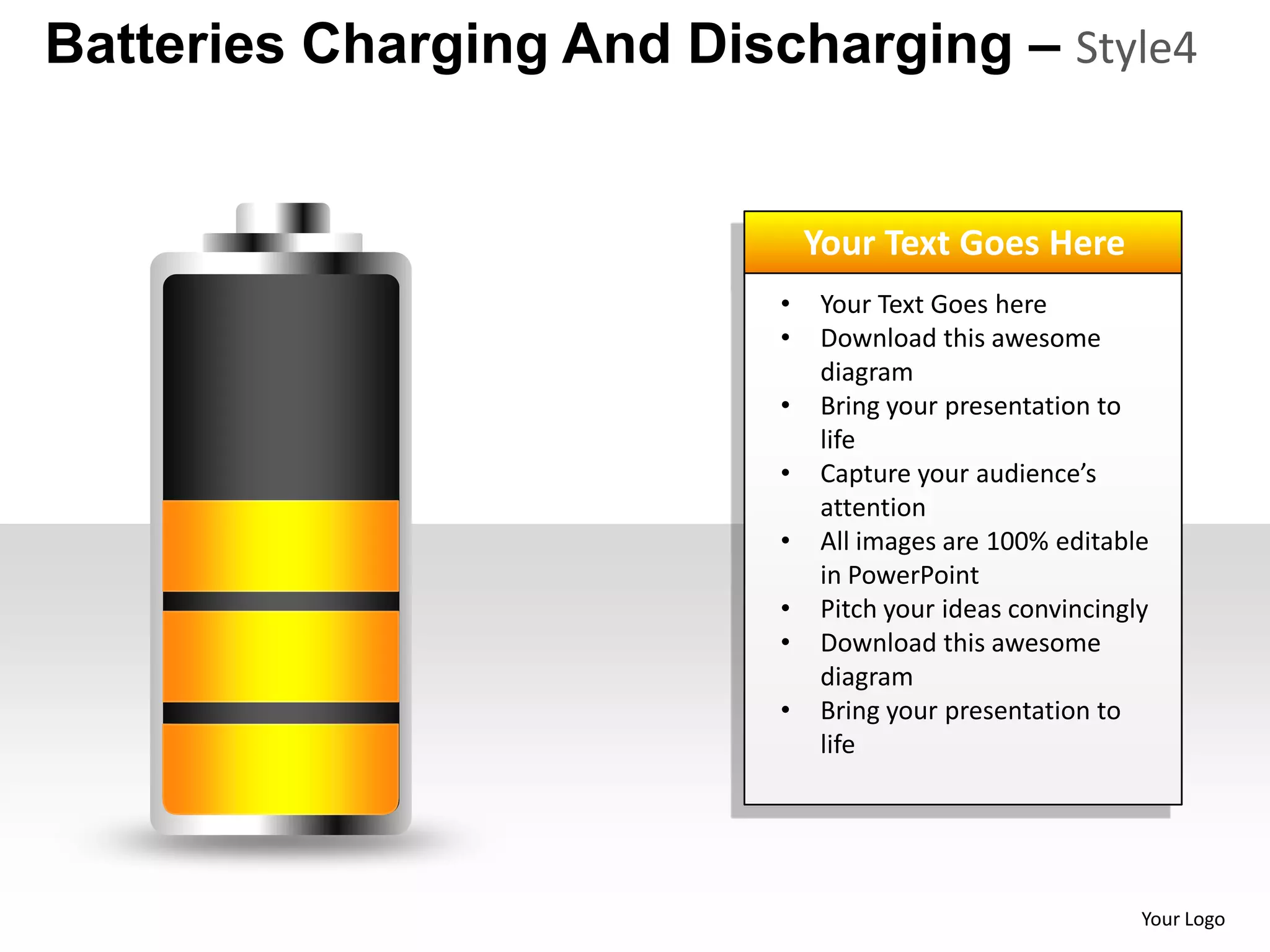 Batteries charging style 4 powerpoint presentation templates | PPTX