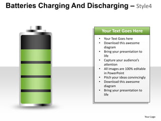Batteries charging style 4 powerpoint presentation templates | PPTX