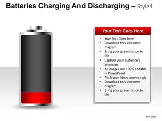 Batteries charging style 4 powerpoint presentation templates | PPT