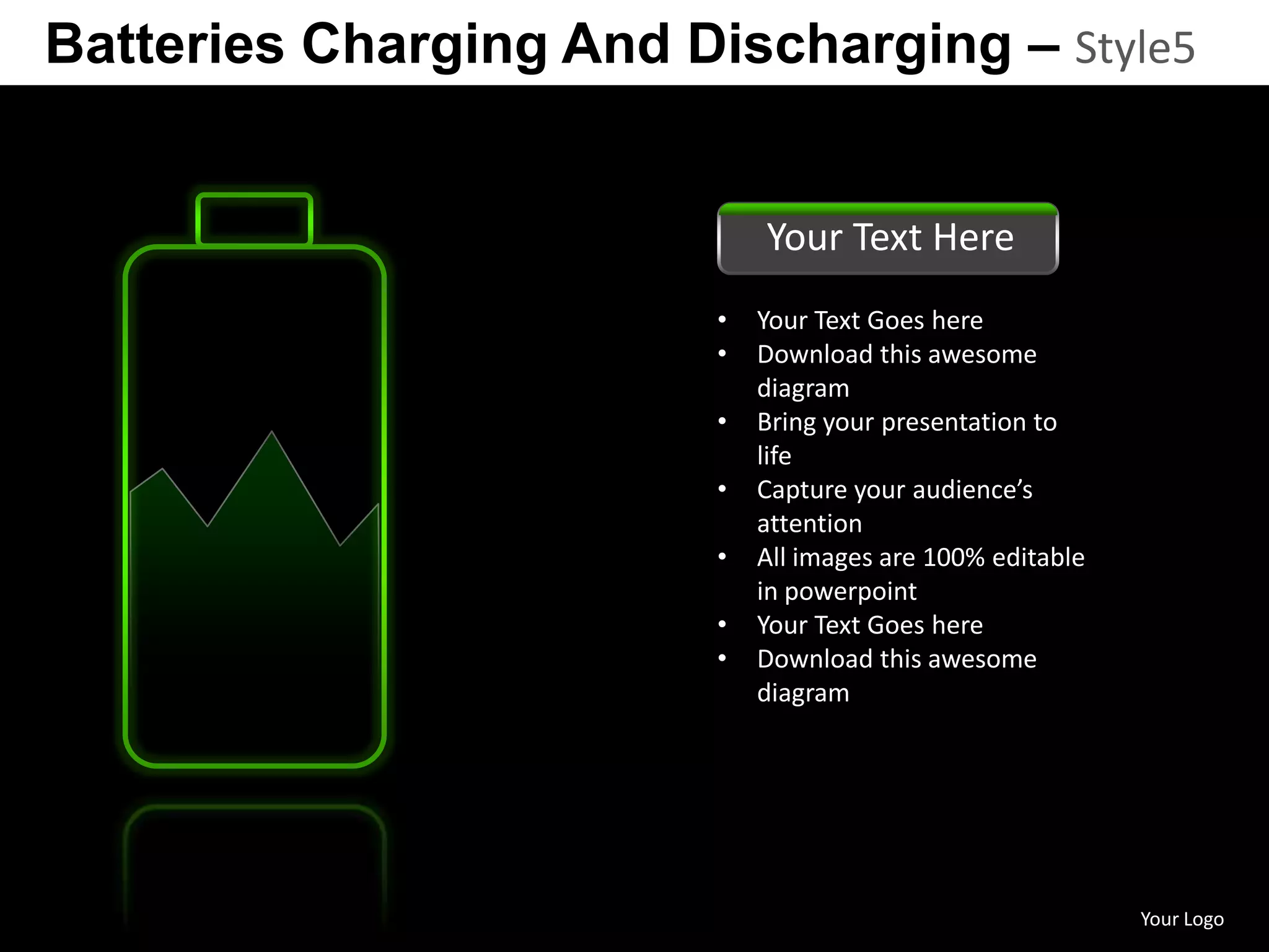 Batteries charging renewable green energy style 5 powerpoint ...