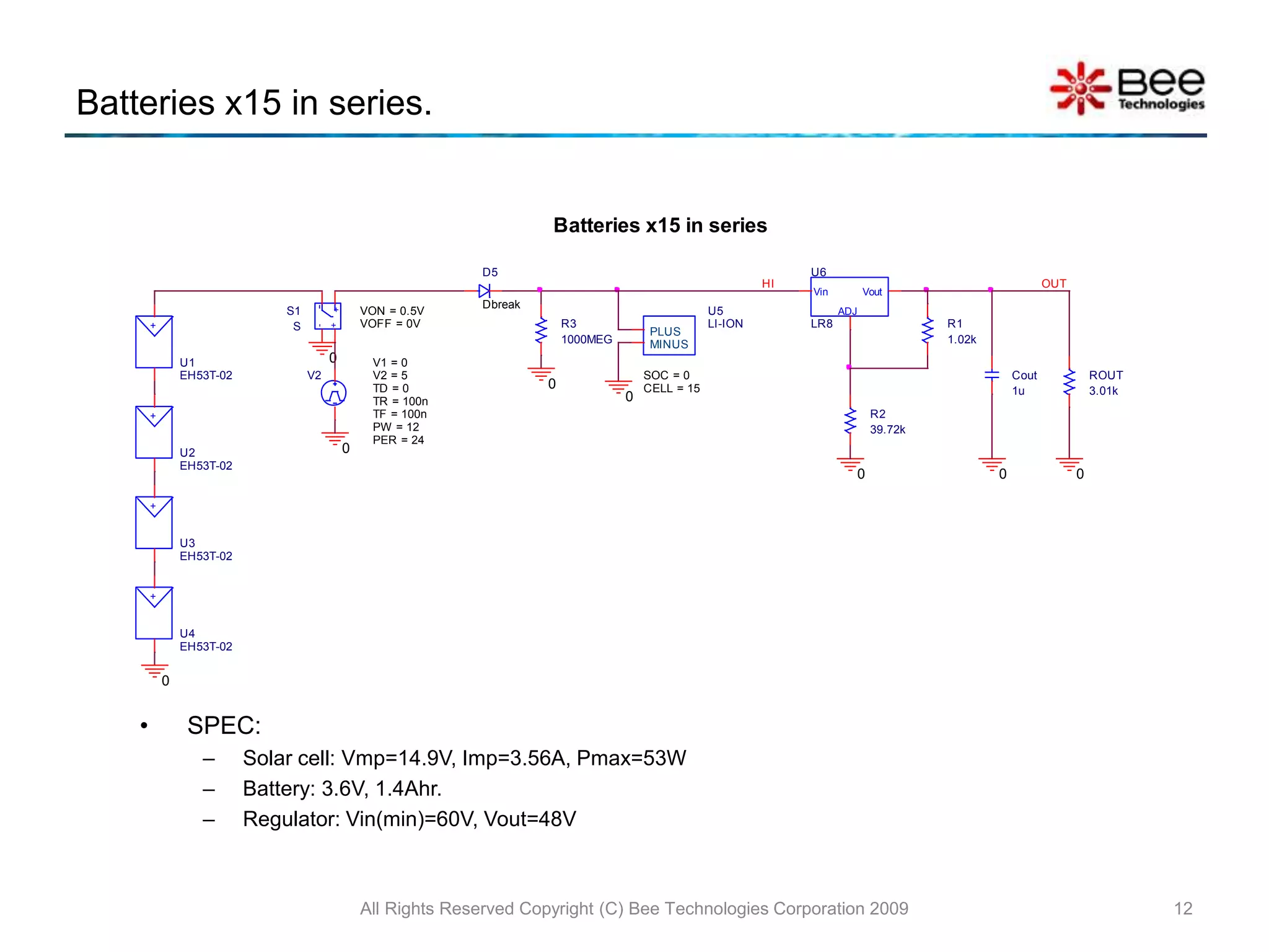 Batteries in series simulation using PSpice | PPTX