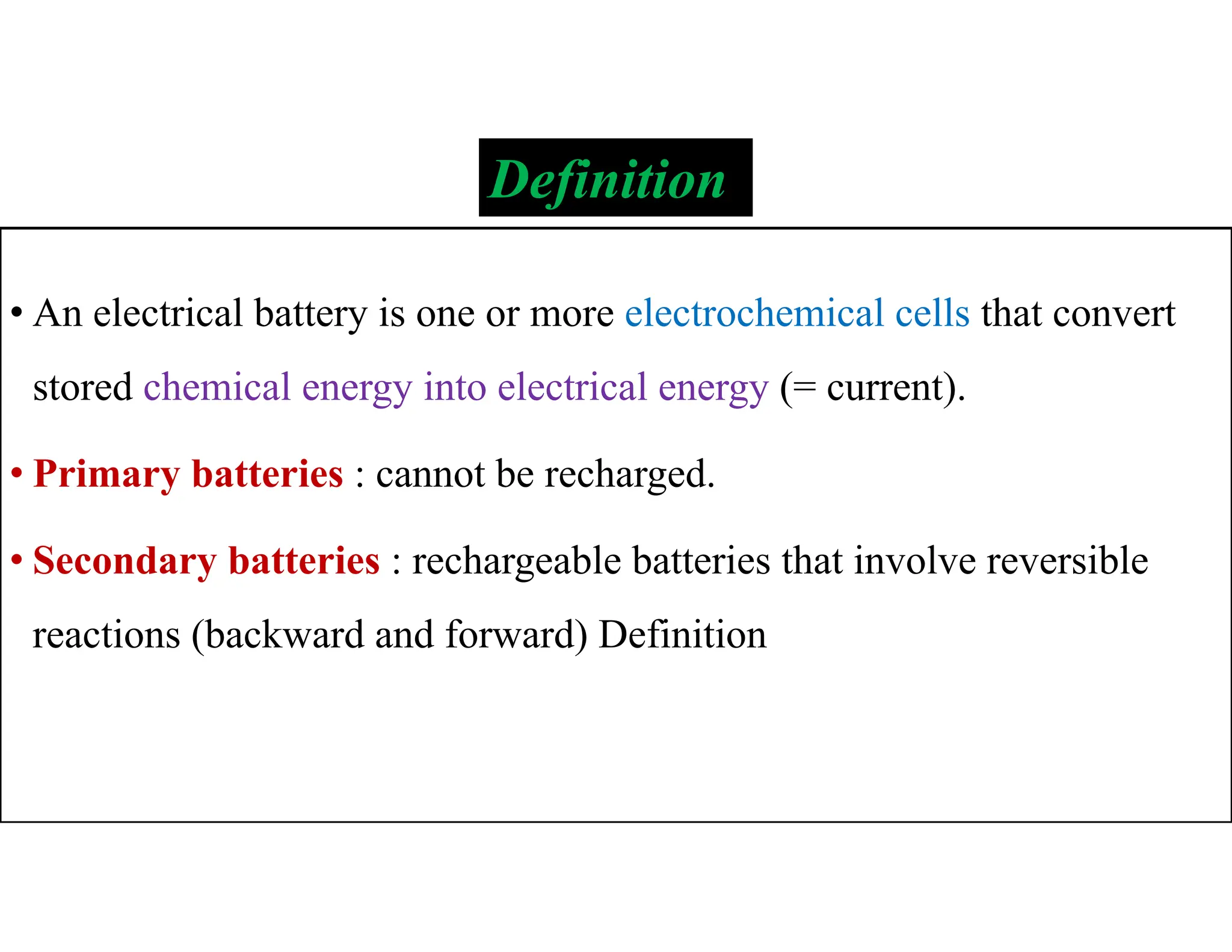 Batteries PPT.pdf Introduction to Batteries | PDF