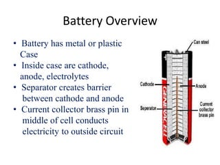 Batteries and the types of battery which is used | PPTX