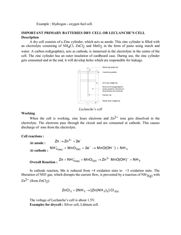 batteries x.pdf (notes on cells and batteries) | PDF