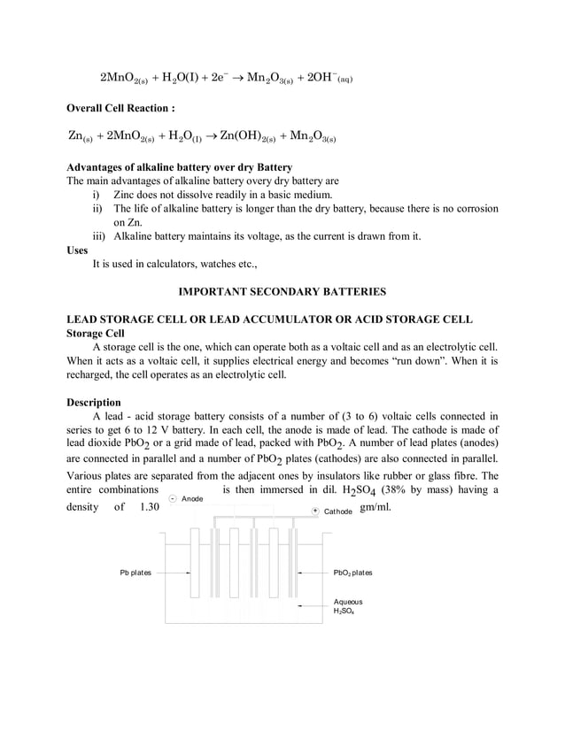 batteries x.pdf (notes on cells and batteries) | PDF