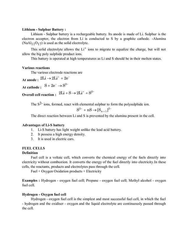 batteries x.pdf (notes on cells and batteries) | PDF