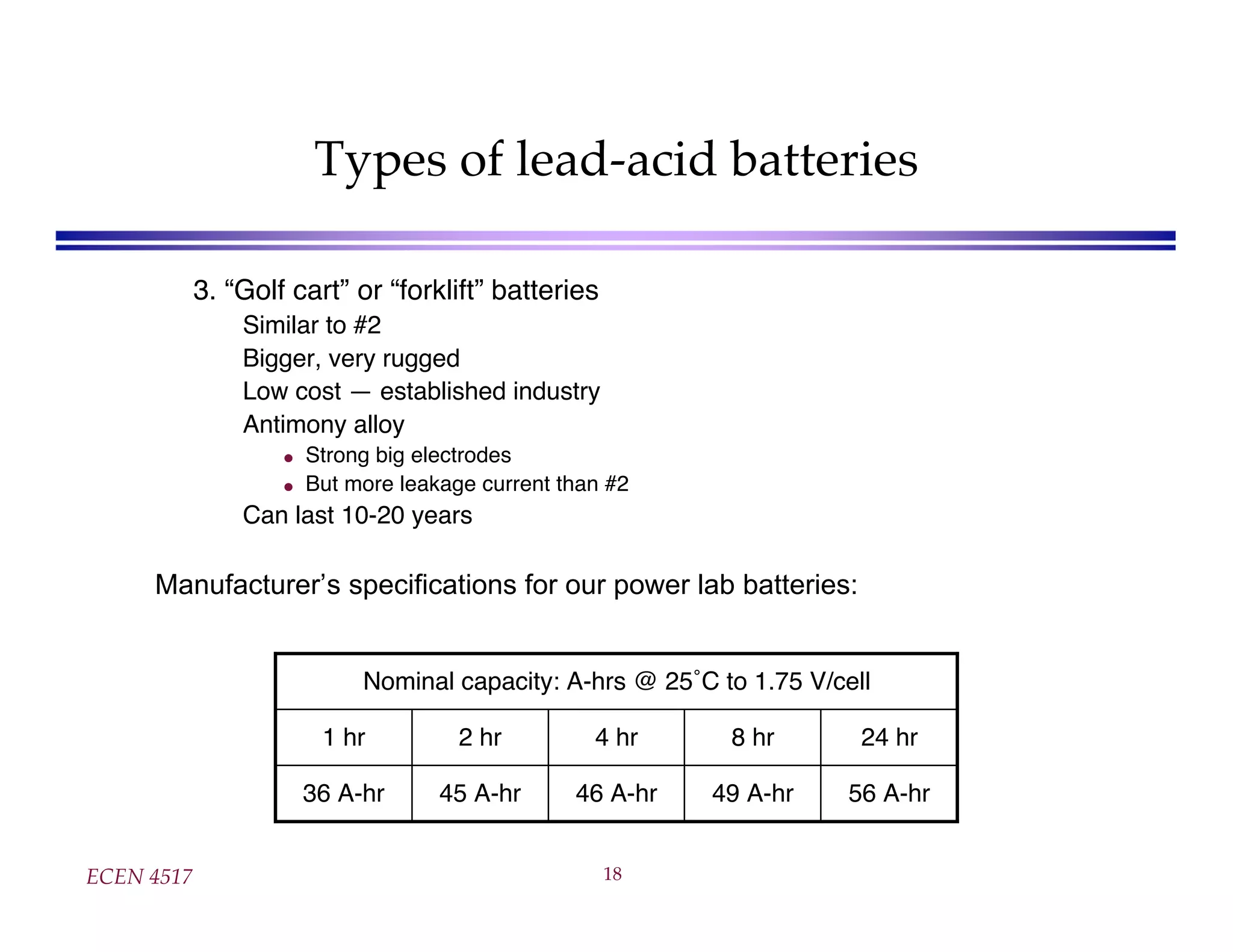 Lecture on Lead Acid Battery | PDF