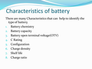 Characteristics of battery | PPTX
