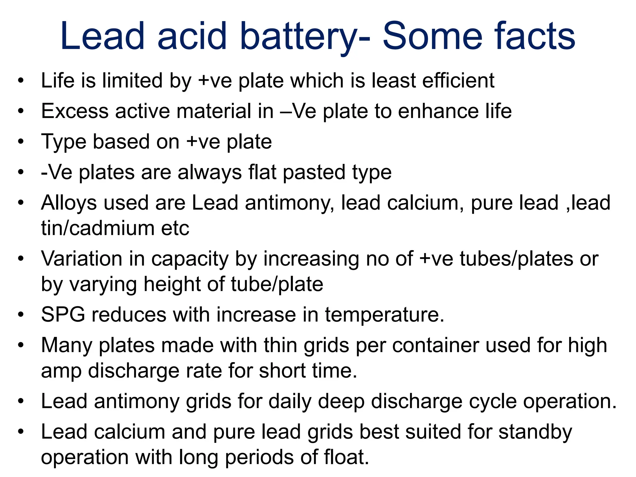 battery presentation on lead acid cycle and charging | PPT