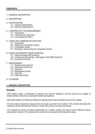 Battery tester manual | PDF