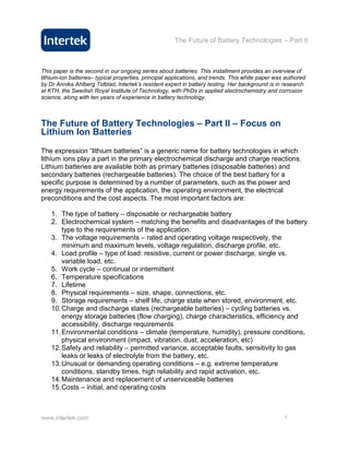 Battery white-paper-part-ii | PDF | Chemistry | Science