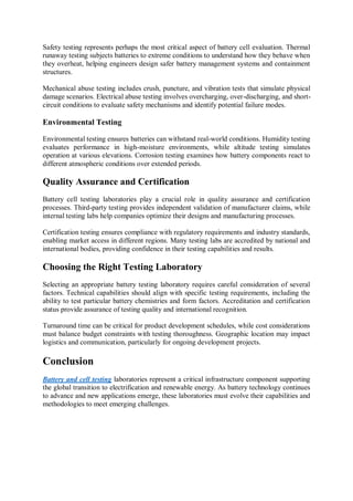 Battery Cell Testing Labs, Advancing Safety, Performance & Reliability ...