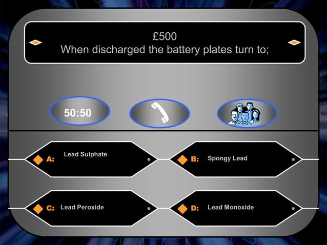 Battery & Charging System millionaire quiz | PPT