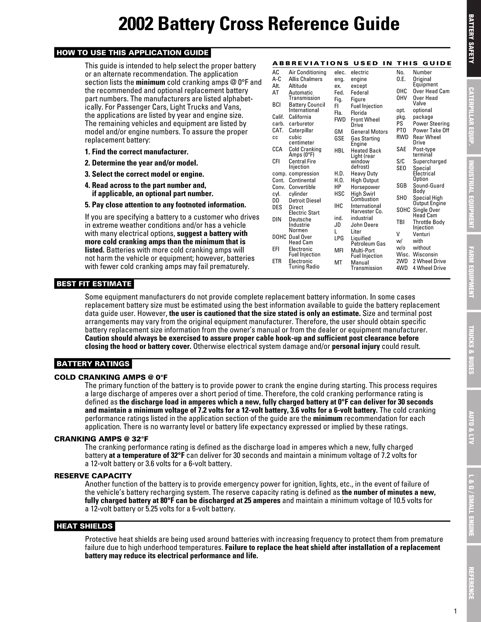 Battery cross ref | PDF
