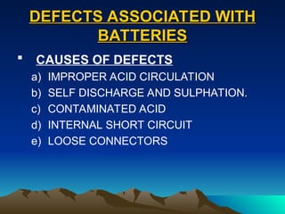 BATTERY BATTERY DEFECTS AND ROUTINES.ppt