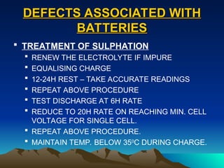 BATTERY BATTERY DEFECTS AND ROUTINES.ppt