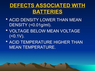 BATTERY BATTERY DEFECTS AND ROUTINES.ppt