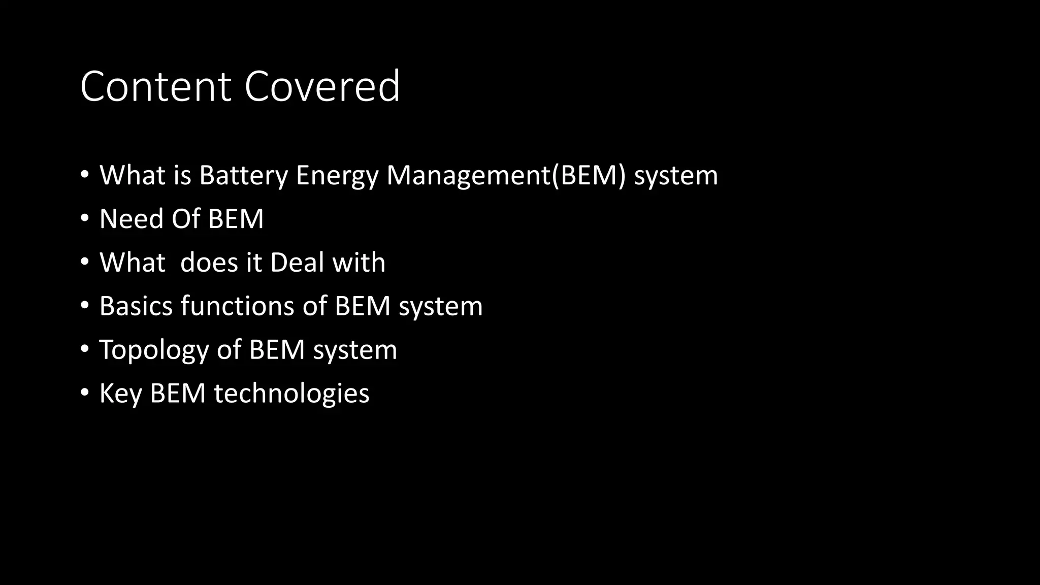 Battery Energy Management | PPTX