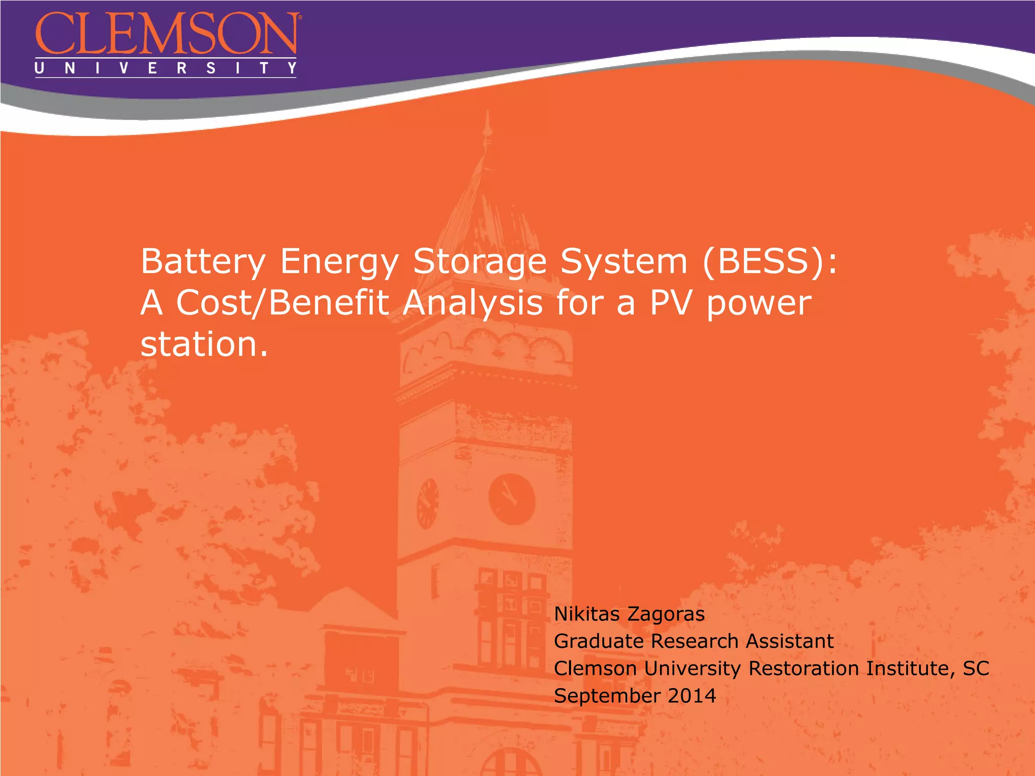 Battery Energy Storage System (BESS) A Cost_Benefit Analysis for a PV ...