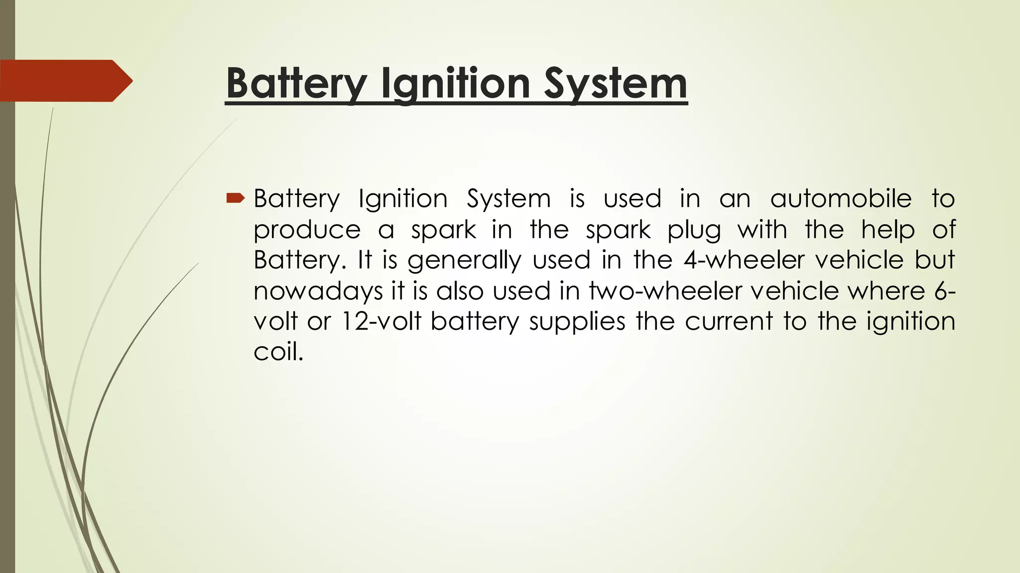 Battery ignition system | PDF