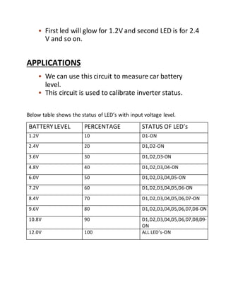 Battery level Indicator Circuit | DOCX