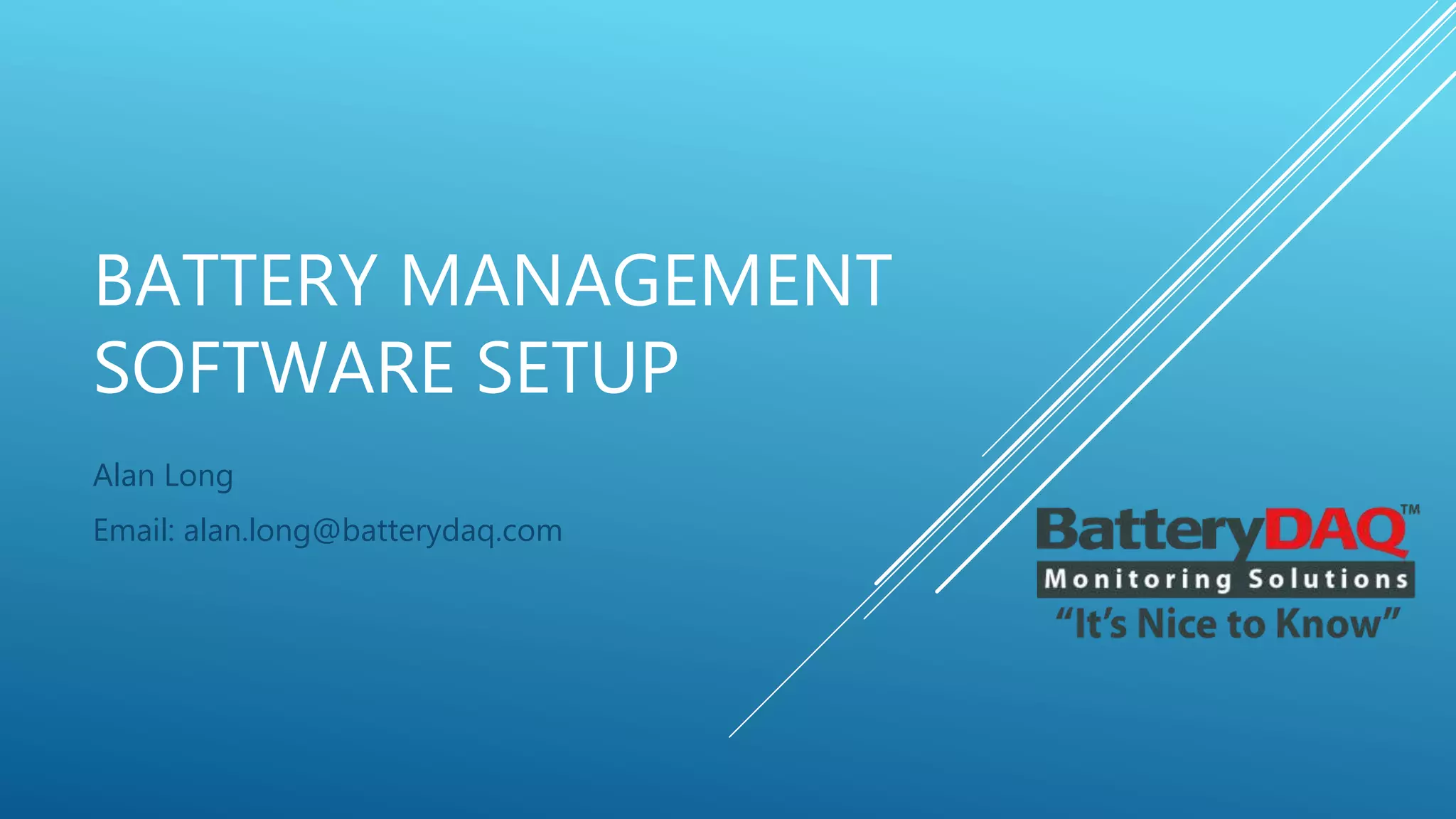 Battery management software setup | PPT