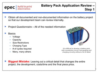 Battery Pack Development Timeline and Expectations | PPT