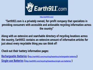 Community Project: Battery recycling | PPT