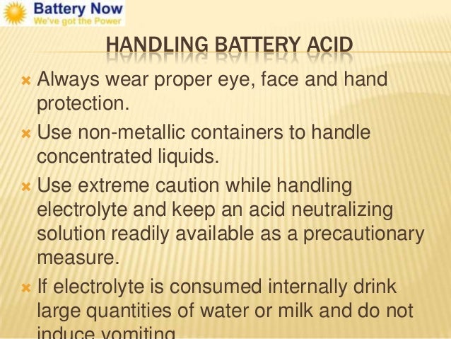 Battery – safety and handling