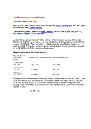 Battery specifications and calculation | PDF