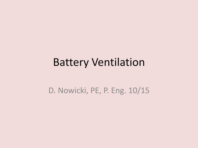 Battery Ventilation | PPT