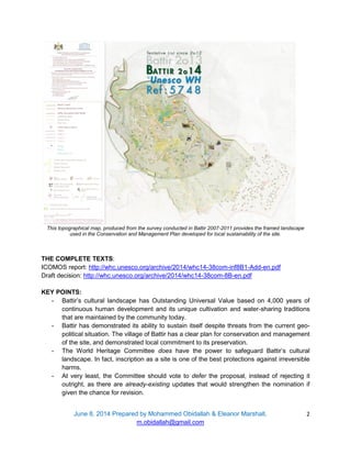 Battir icomos recommendation 19.6 | PDF