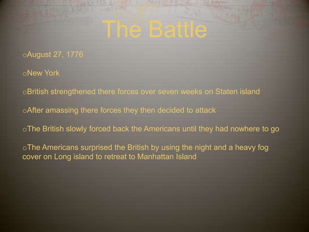 Battle of long island | PPTX | Death, Injury, or Military Conflict ...