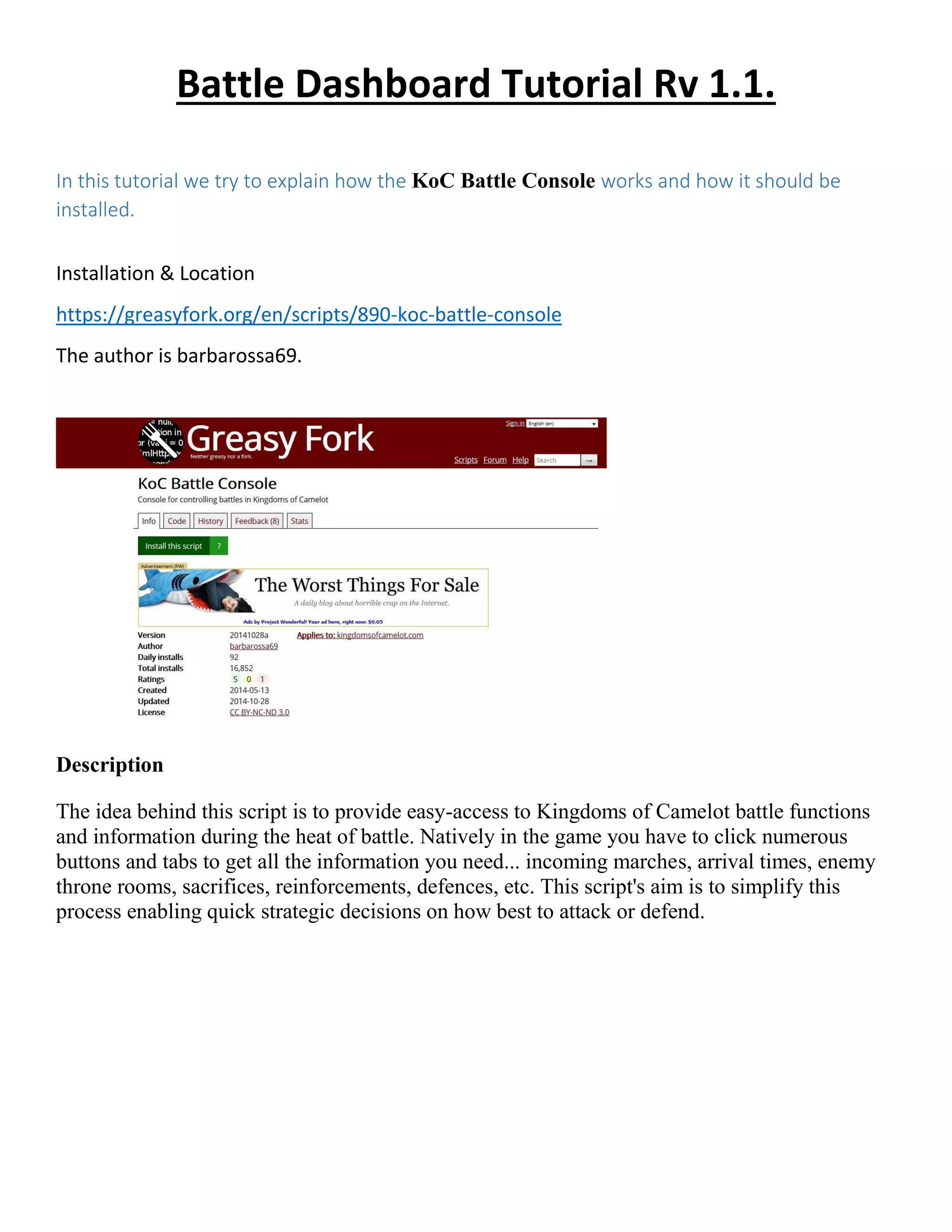 Battle Dashboard | PDF