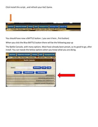Battle dashboard tutorial | PDF
