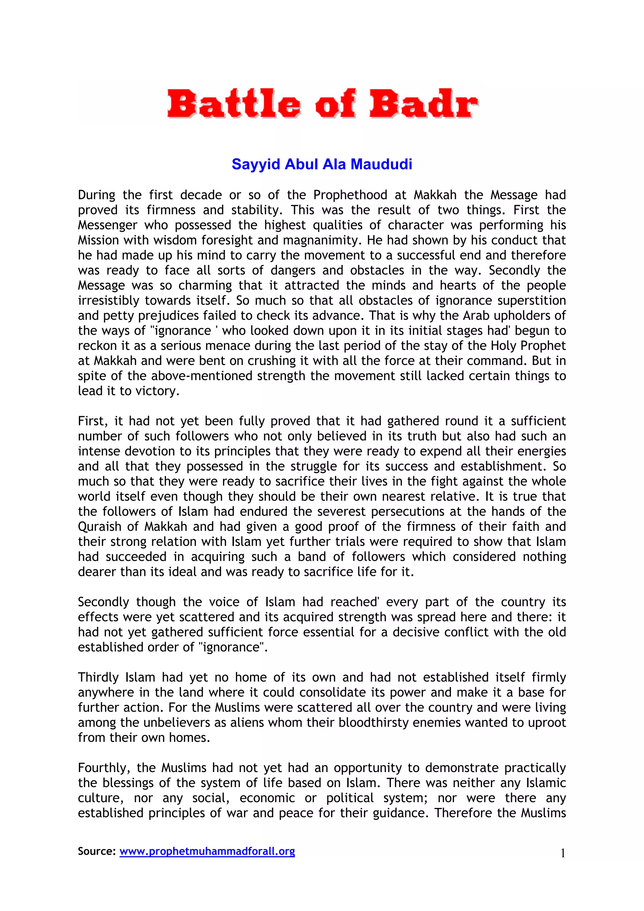 Battle of badr | PDF