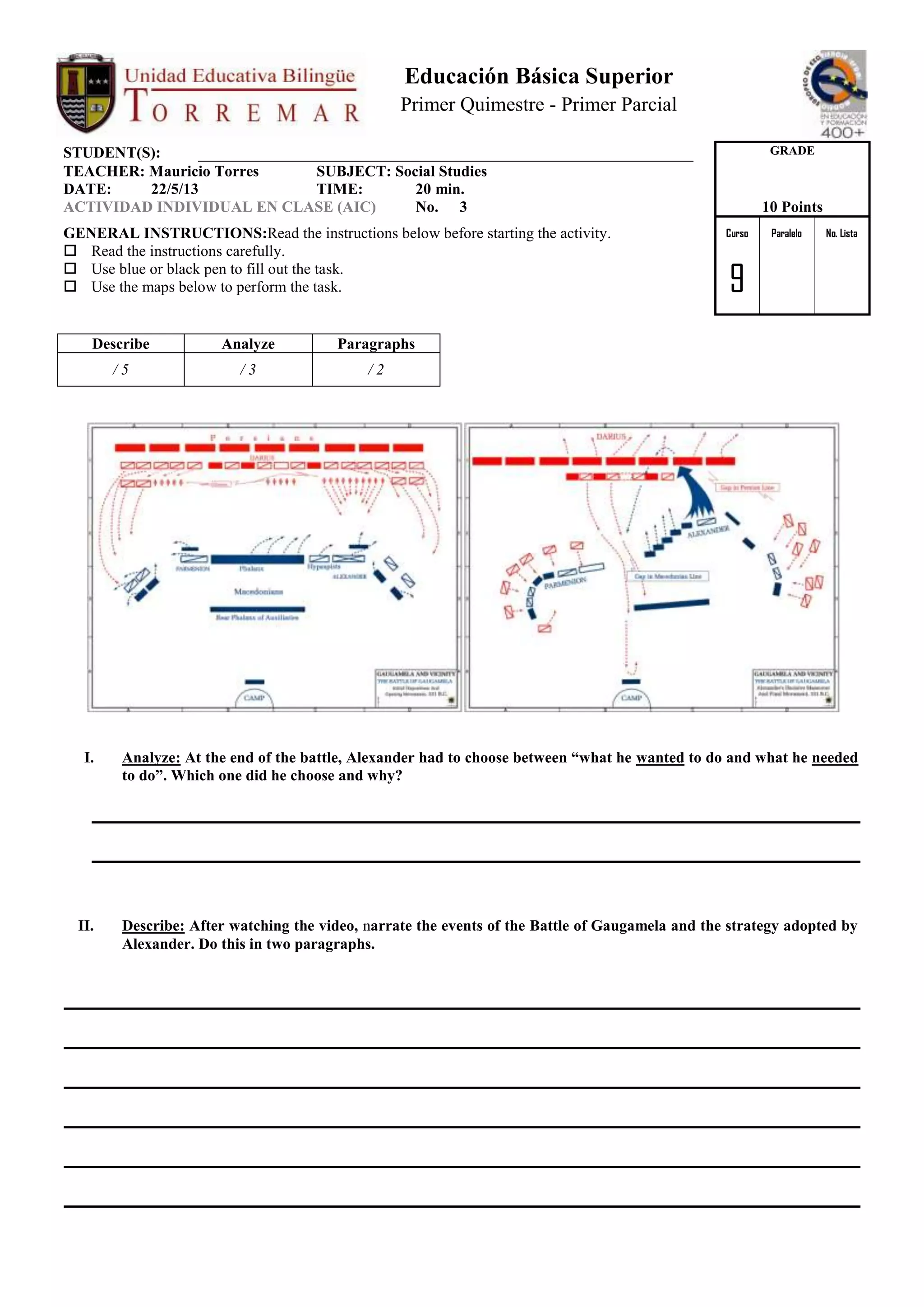 Battle of gaugamela | DOCX