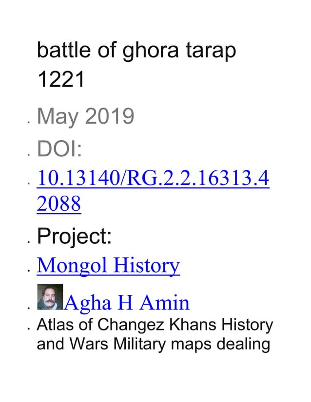 Battle of ghora tarap | PPT