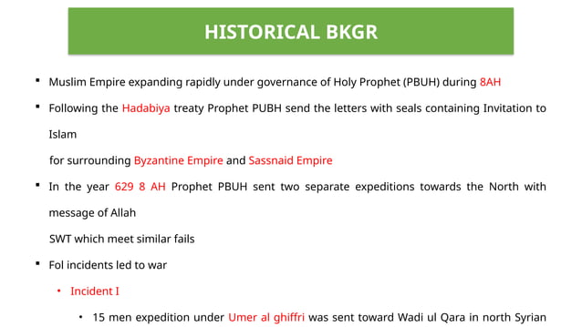 The Battle of Mutah and its after effects. | PPTX