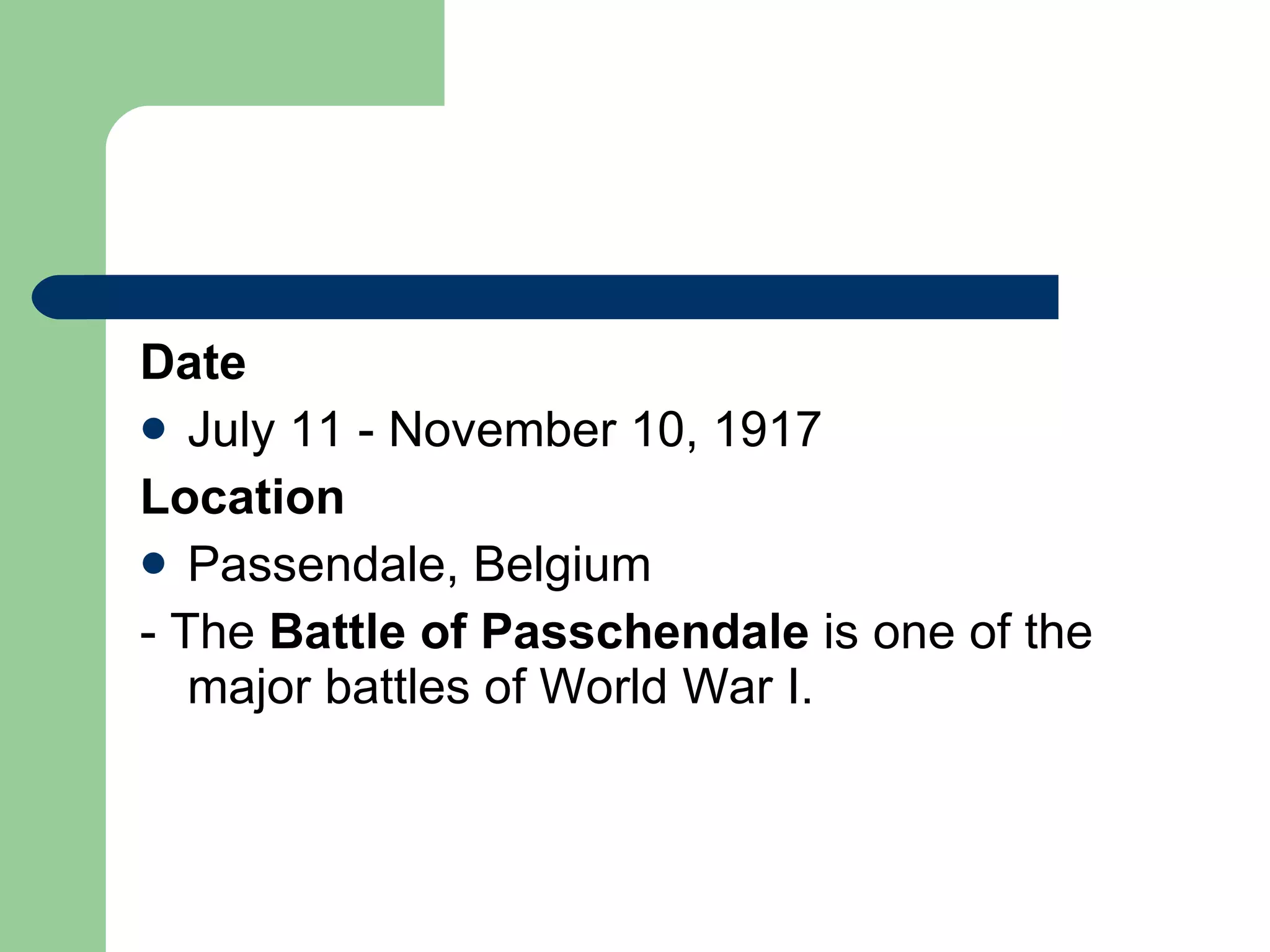 Battle Of Passchendale | PPT