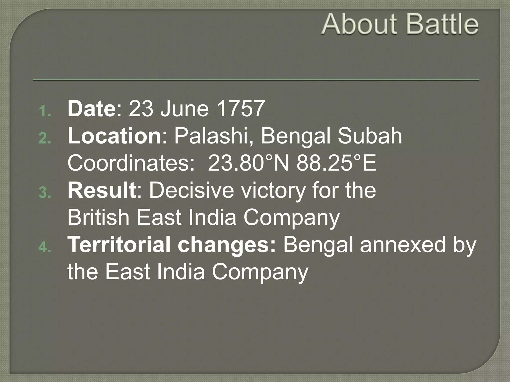 Battle of plassey | PPTX