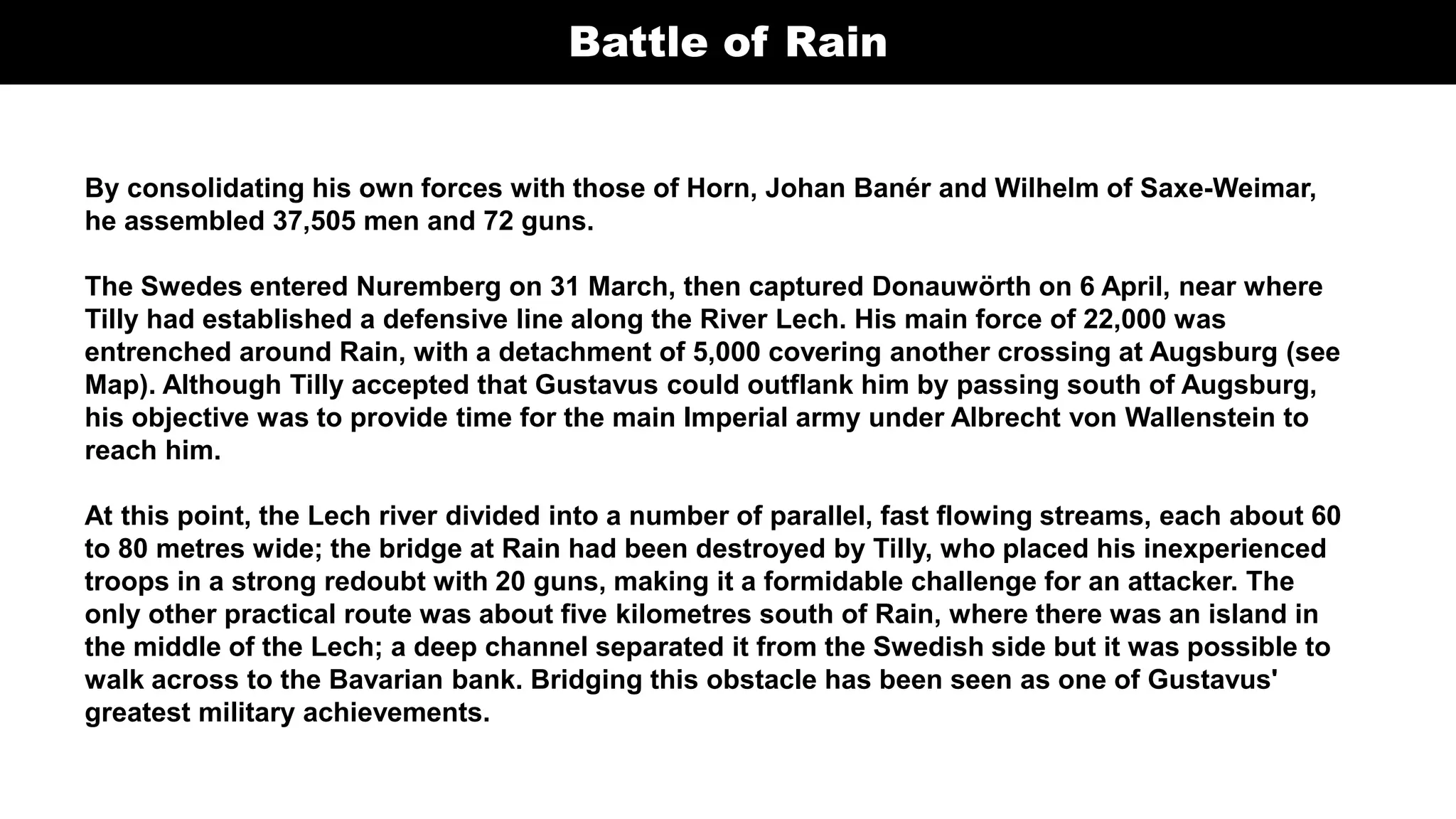 Battle of Rain year 1632, 30 years War a Swedish battle. | PDF