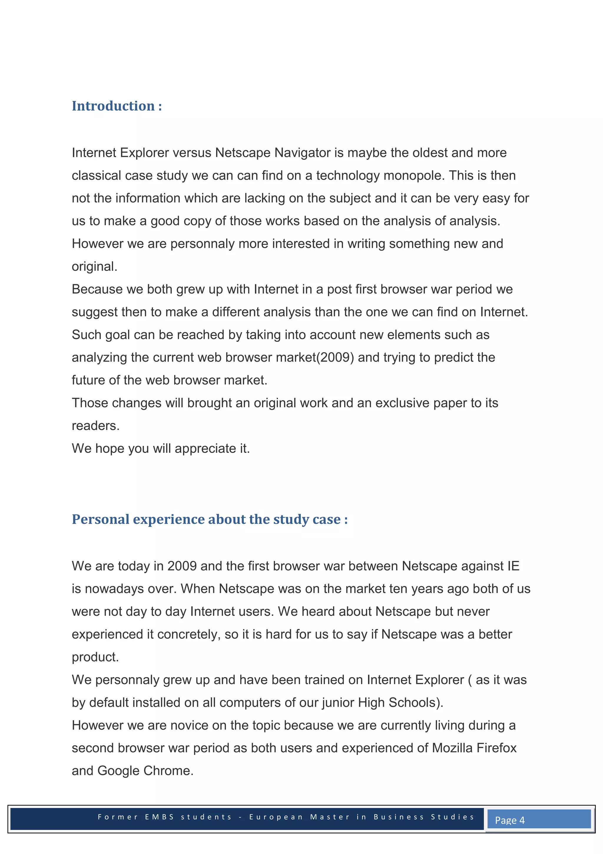 Battle Of Standards Netscape Versus Microsoft | PDF