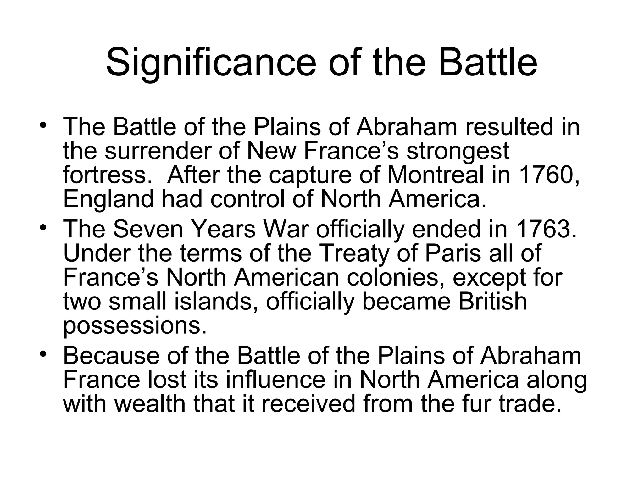 Battle of the Plains of Abraham | PPT