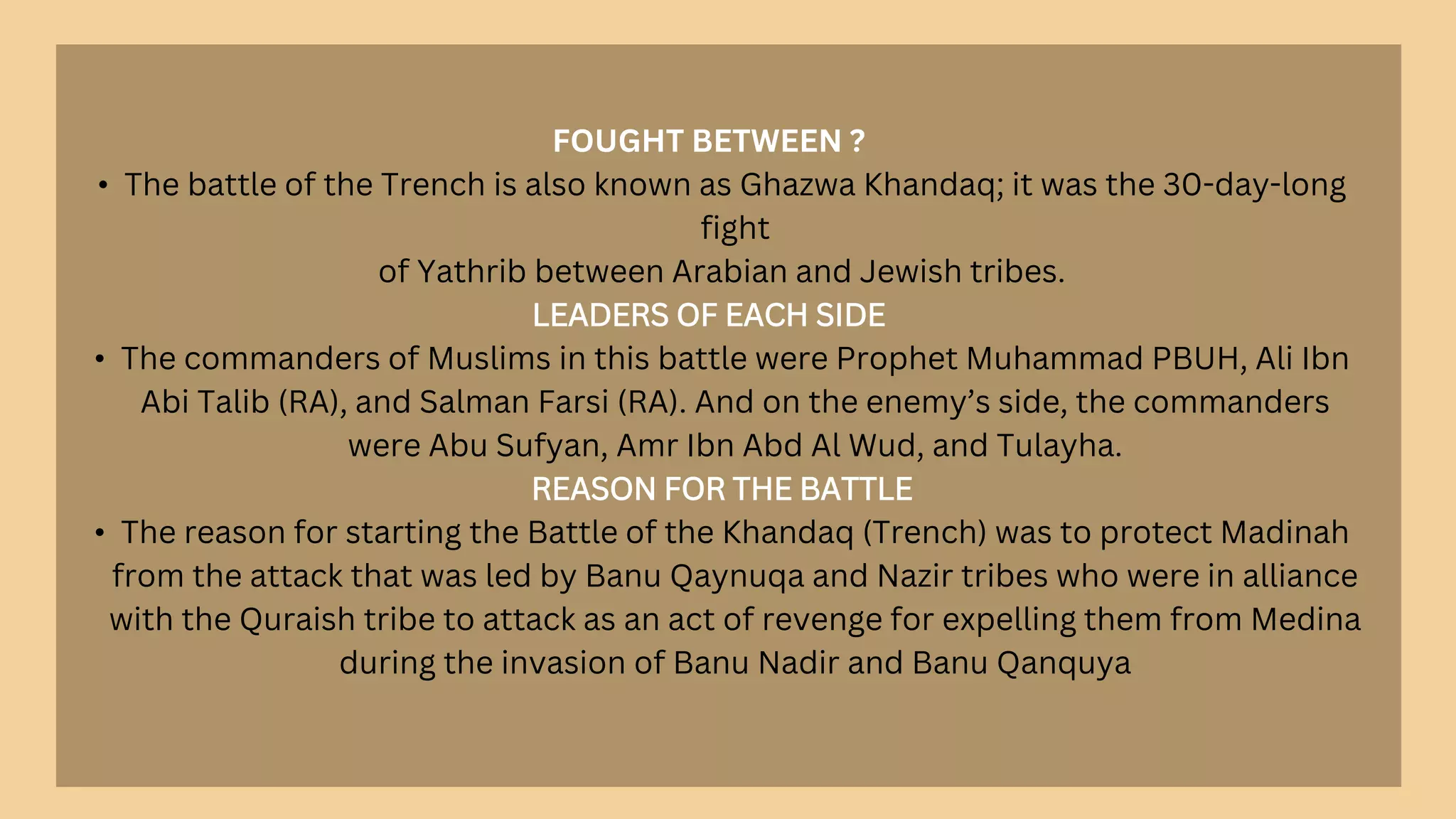 BATTLE OF THE TRENCH. | PPTX