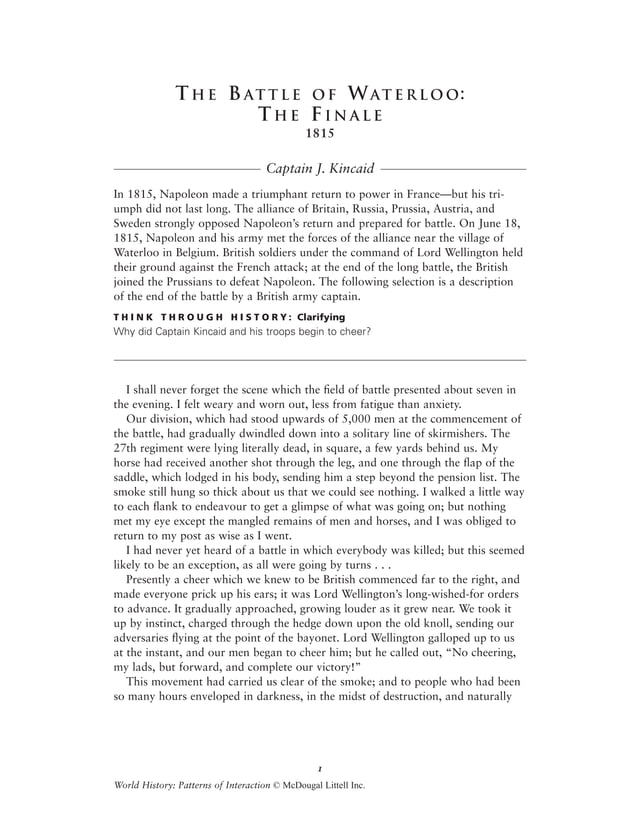 Battle of waterloo | PDF | Death, Injury, or Military Conflict | Sensitive Topics