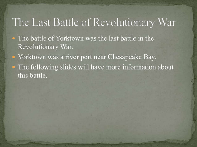 Battle of yorktown | PPT