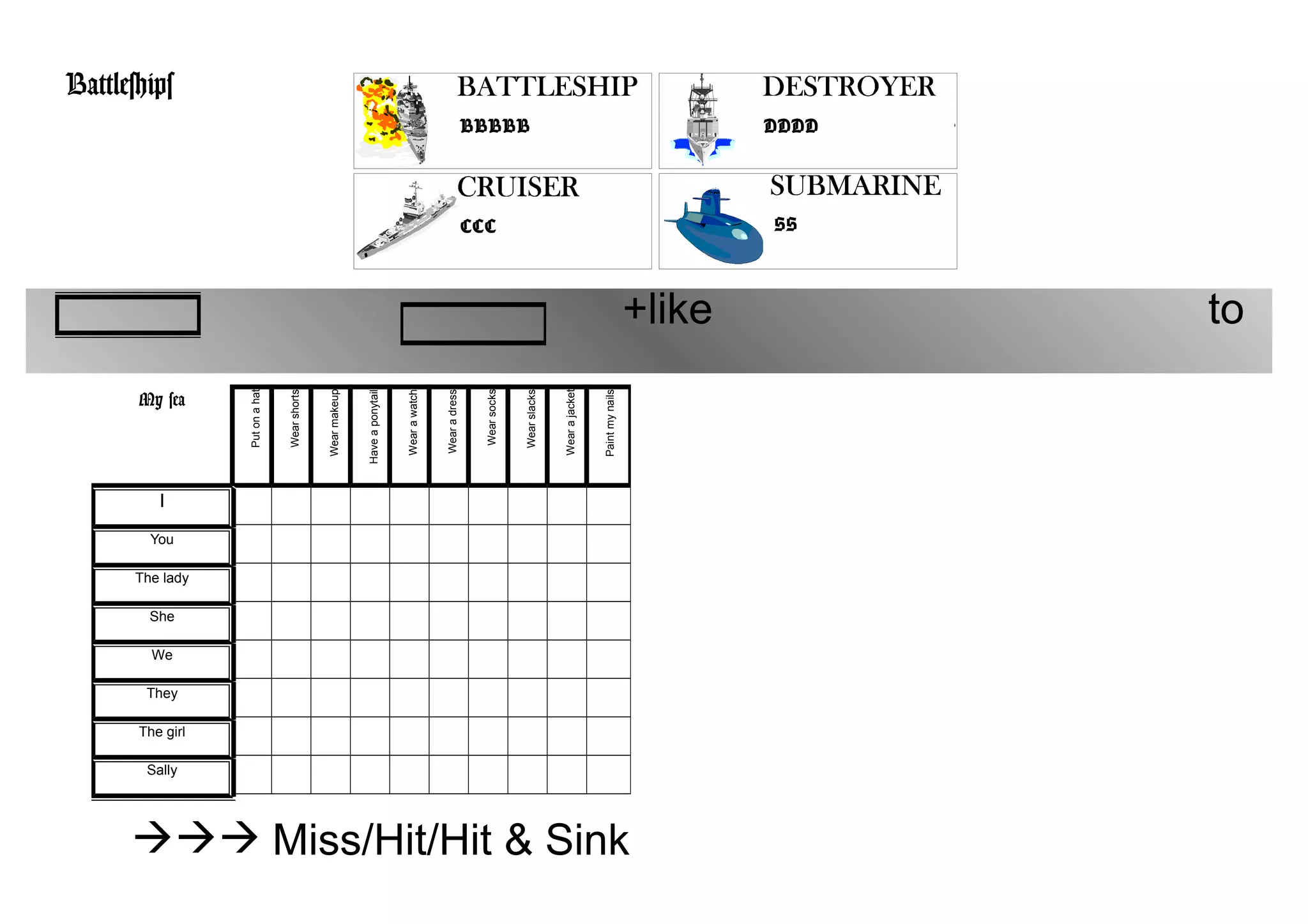 Battleships for esl | DOC