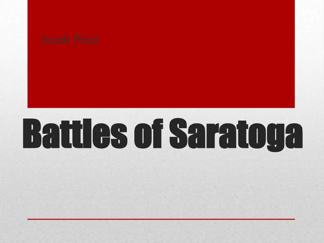 Battles of saratoga | PPT