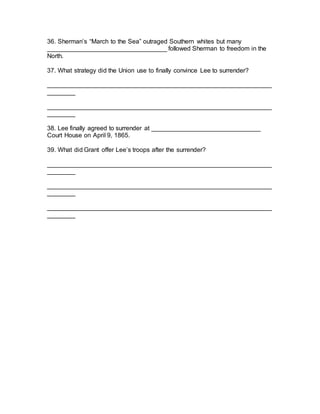 Battles of the civil war notes | DOCX